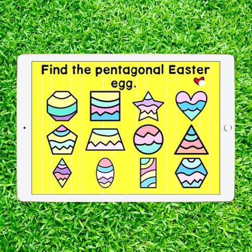 Find the Spring Shapes | BOOM CARDS with audio | PENTAGON | TPT