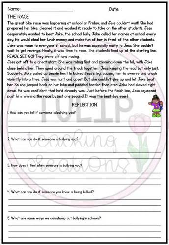 Social Emotional Comprehension Passages - With Reflection Questions