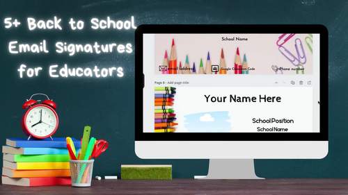 Email Signatures for Teachers Back to School Themed | Editable ...