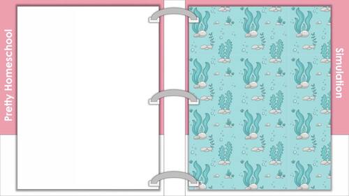 Editable and Printable Portfolio Binder Covers and Spines | Mermaids Theme