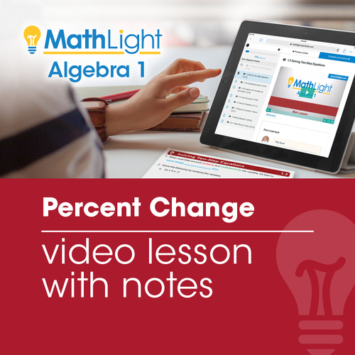 Percent Change Video Lesson with Guided Notes by MathLight | TpT