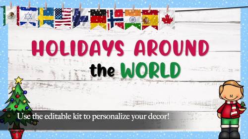 Winter Holidays, Christmas around the World Bulletin Board & Door Decor ...