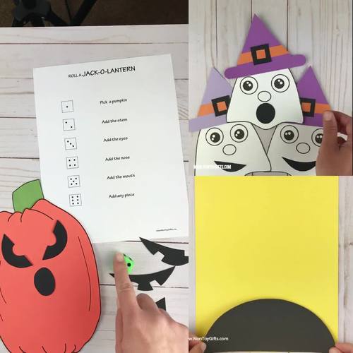 Halloween Crafts : Pumpkin, Witch, Ghost, Frankenstein, Bat, Black Cat