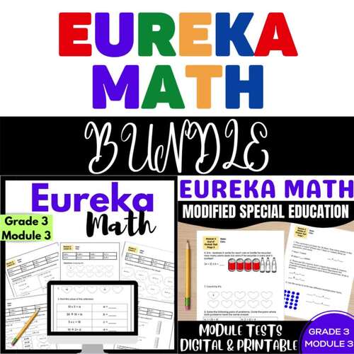 Special Ed EngageNY {Eureka} Math Gr 3 Module 3 Review & Modified Test ...