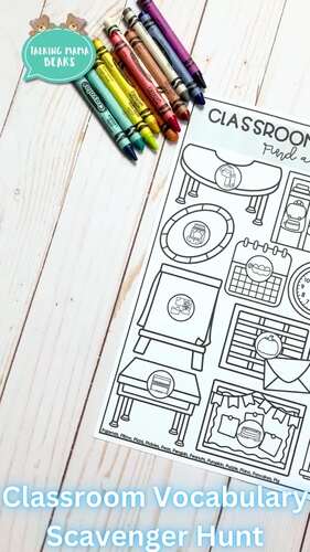 Classroom Vocabulary Scavenger Hunt Activity by Talking Mama Bears
