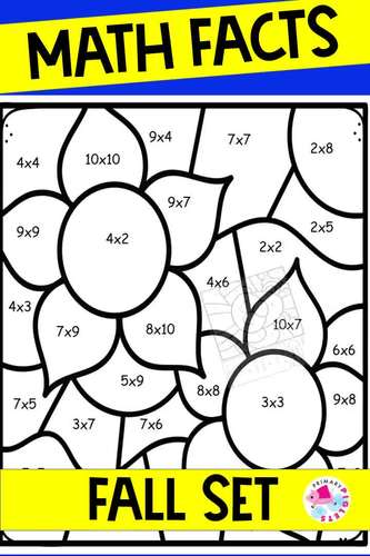 FALL COLOR BY NUMBER MATH FACTS BUNDLE OF 4 | COLOR BY CODE MATH