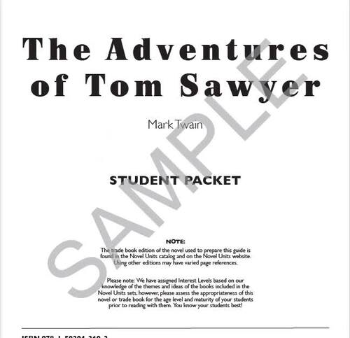 The Adventures of Tom Sawyer Novel Units® Student Packet | TPT