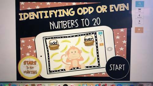 Identifying Odd and Even Numbers to 20 BOOM cards Distance Learning