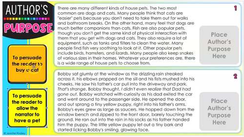 Author's Purpose Puzzles | with Digital Author's Purpose - Reading Center