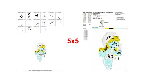 Smurfette The Smurfs Fill Embroidery Design 01 - Instant Download by ...