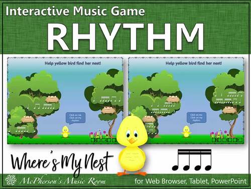 Spring Music | Sixteenth Notes Interactive Rhythm Game {Where's My Nest}