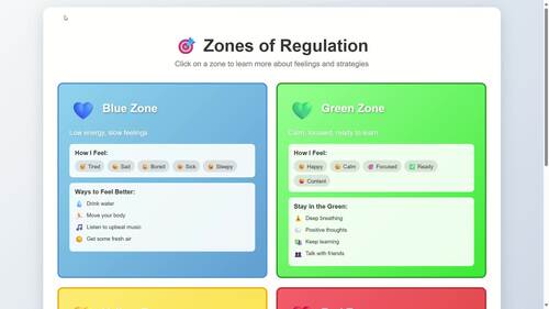 Zones of Regulation Chart | Emotional Regulation Autism ADHD SEL ...