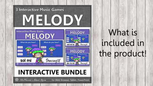 Christmas Music Activities | Interactive Solfege Games Bundle {Dancing Elf}