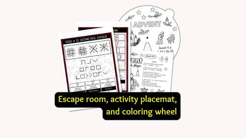 Advent Activity Bundle, 3 Sunday School Lessons, Escape Room, Coloring ...
