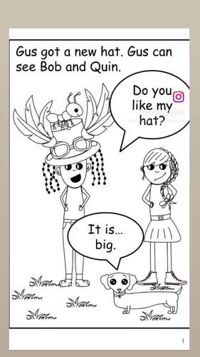 KINDERGARTEN DECODABLE READER- Letters Qu- Do You Like My Hat? - SoR, OG