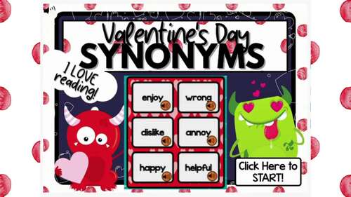 Valentine's Day Antonyms BOOM CARDS | Digital Learning Activity with Audio