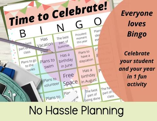 End of the Year Bingo Game with Summer Theme Activity for Middle & High ...