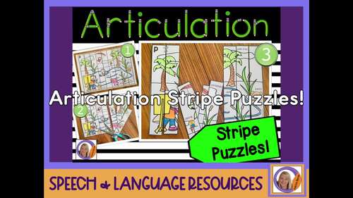 Articulation Craft Activity: Stripe puzzles by Katrina Bevan | TPT