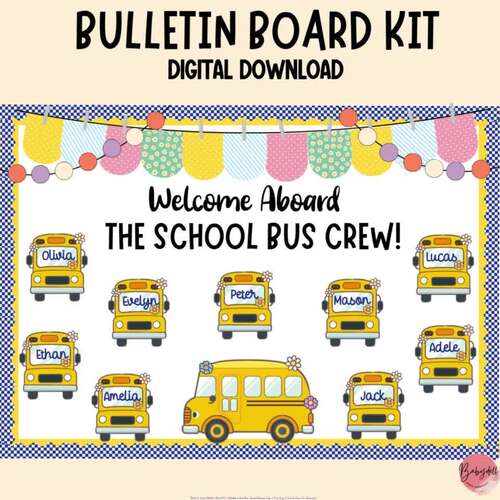Back to School Bulletin Board Kit August Classroom Decor Groovy School ...