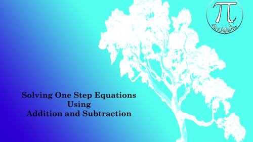 One Step Equations ~Adding and Subtracting ~ by Katerina's Place