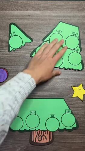 Christmas Tree Holiday Place Value Craft- 3 Digit with Base Ten ...