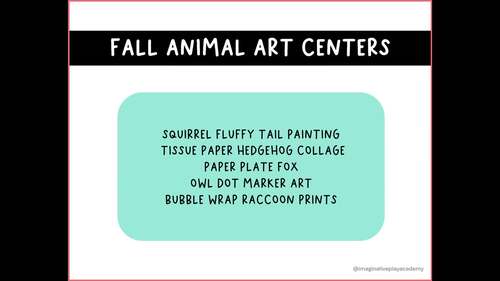 Preschool Centers: Fall Animal BUNDLE | TPT