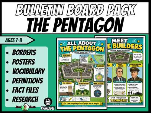 The Pentagon Bulletin Board Display | Posters, Timeline, Map & Vocab