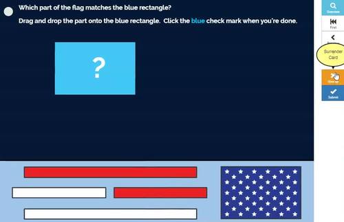 2D Shapes: Build An American Flag - Rectangles - Boom Cards Activity