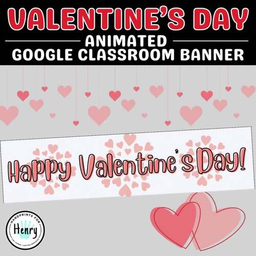 Animated Valentines Day Google Classroom Banner February Headers GIF