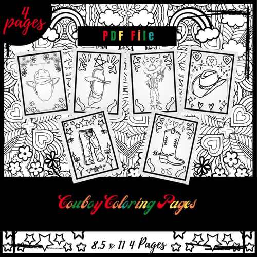coloring pages of a cowboy hat