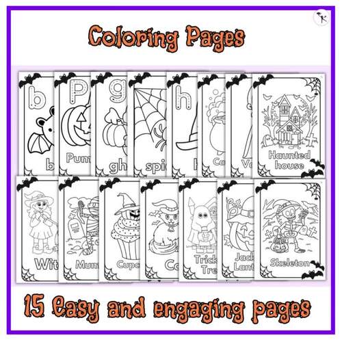 Halloween coloring worksheets for PreK, Kindergarten, elementary and ...