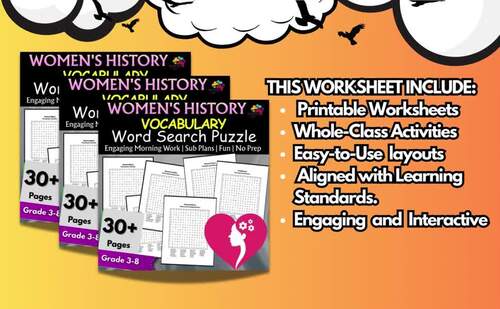 Women's History Word Search Morning Work Activities 3rd,4th,5th,6th,7th ...