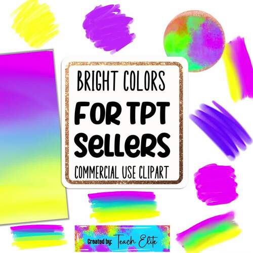 Bright Splash Clipart Accents, TpT Seller Commercial Clipart by Teach Elite