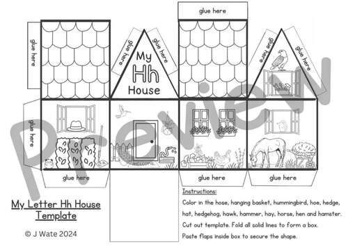 Alphabet Crafts 3D House Worksheets Letter Hh Activities & Letter ...
