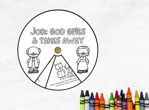 Job Bible Lesson Spinning Wheel, Sunday School Craft by Aprilmakesprintable