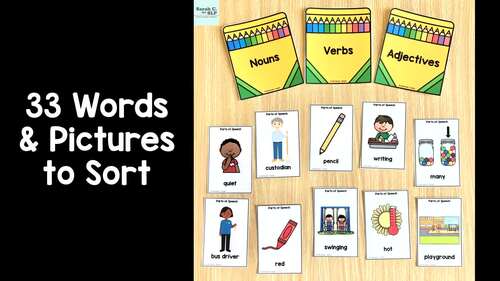 Back to School Parts of Speech Grammar Activities with Nouns Verbs ...