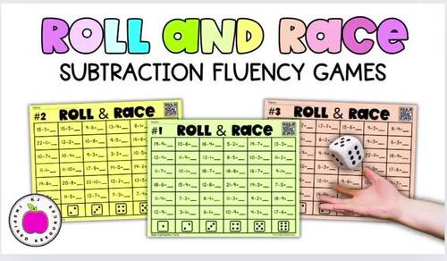 Roll and Race Math Dice Games | Subtraction Fact Fluency | TPT