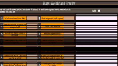 Mass, Weight and Gravity Pixel Art by Abaco Education Zone | TpT