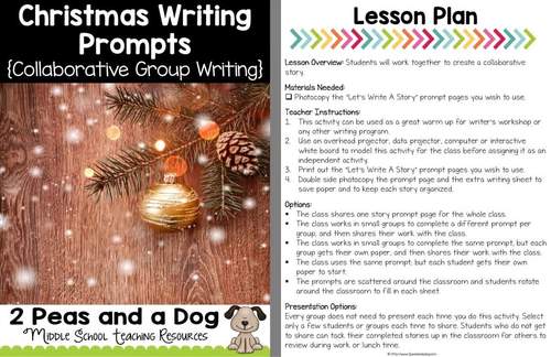 Christmas Writing Prompts by 2peasandadog | TPT
