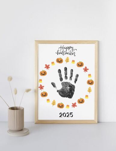 Happy Halloween Handprint Craft 2025 Halloween Keepsake Printable ...
