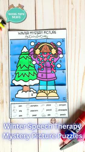 Winter Speech Therapy Mystery Pictures by Talking Mama Bears | TPT