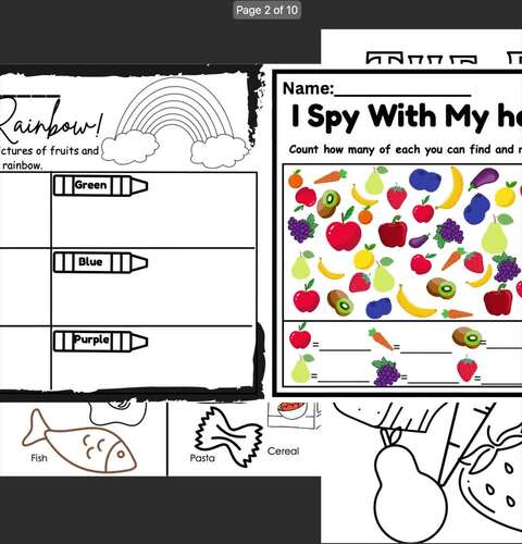 Learning The 5 Food Groups- Healthy Eating Workbook & Activities