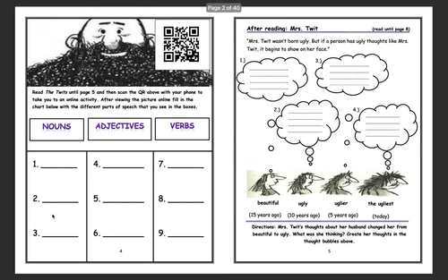 The Twits Workbook (A Roald Dahl Novel Study) by EnglishEveryDayYay
