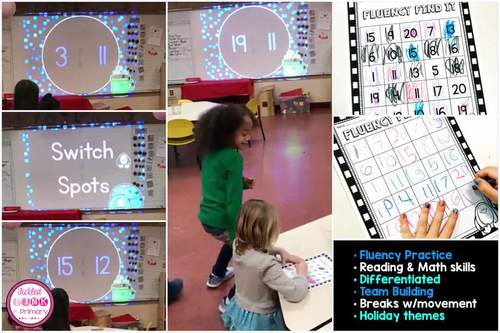 Winter Fluency Find It (Kindergarten) by Tickled Pink in Primary