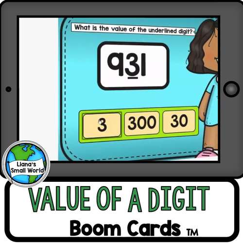 Value of Digit - Place Value - Boom Cards Digital Task Cards 2.NBT.1