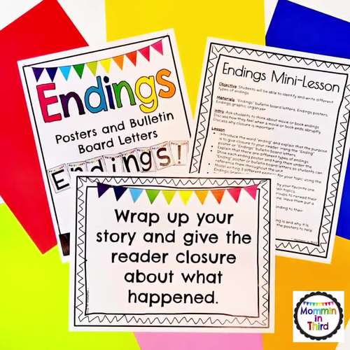 Writing Endings in Personal Narratives Posters Plans and Activity