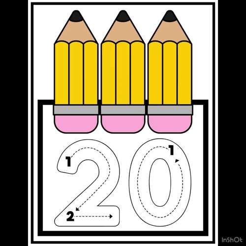 Pencil Theme Counting by 10 Posters & Pocket Chart Cards by The ...