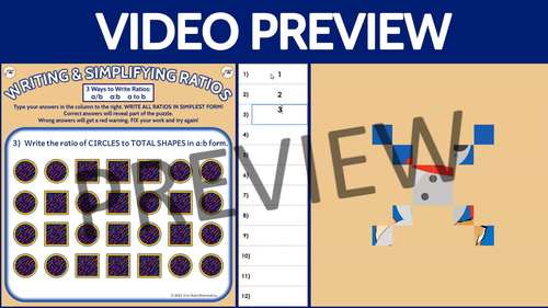 Writing & Simplifying Ratios DIGITAL SNOW GLOBE PUZZLE ACTIVITY - NO PREP