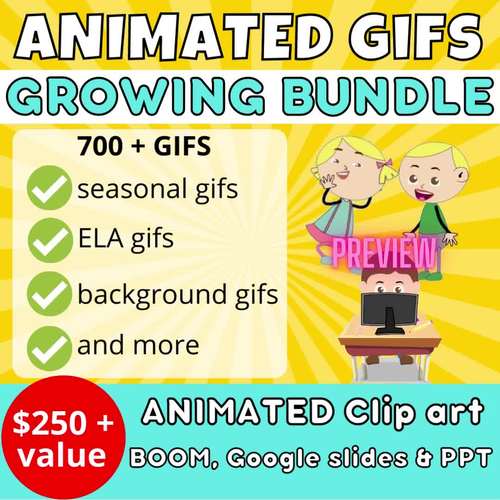 Clipart GIFS Growing Bundle + FREE AUDIO CLIPS #aprilue2 | TPT