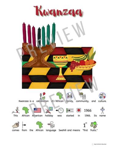 Kwanzaa | Symbol Supported Reading by Differentiated Education | TPT